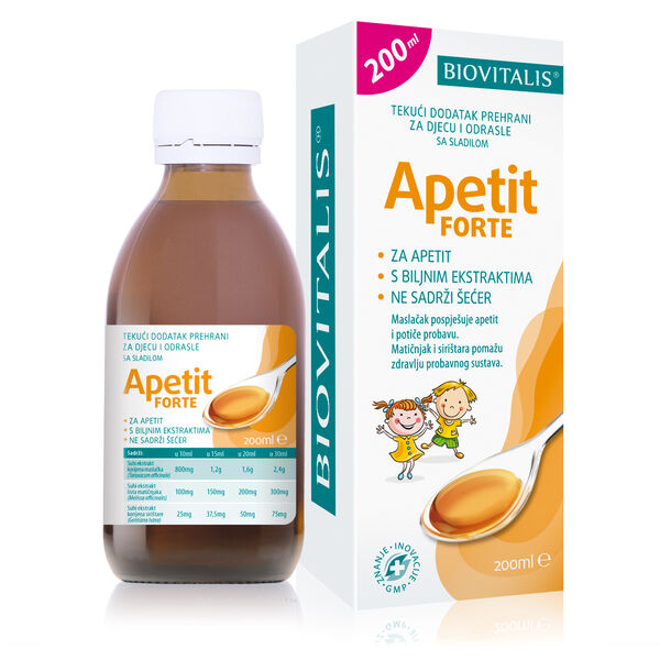 Sirup za apetit Apetit Forte Biovitalis 200ml - Pharmeria.hr
